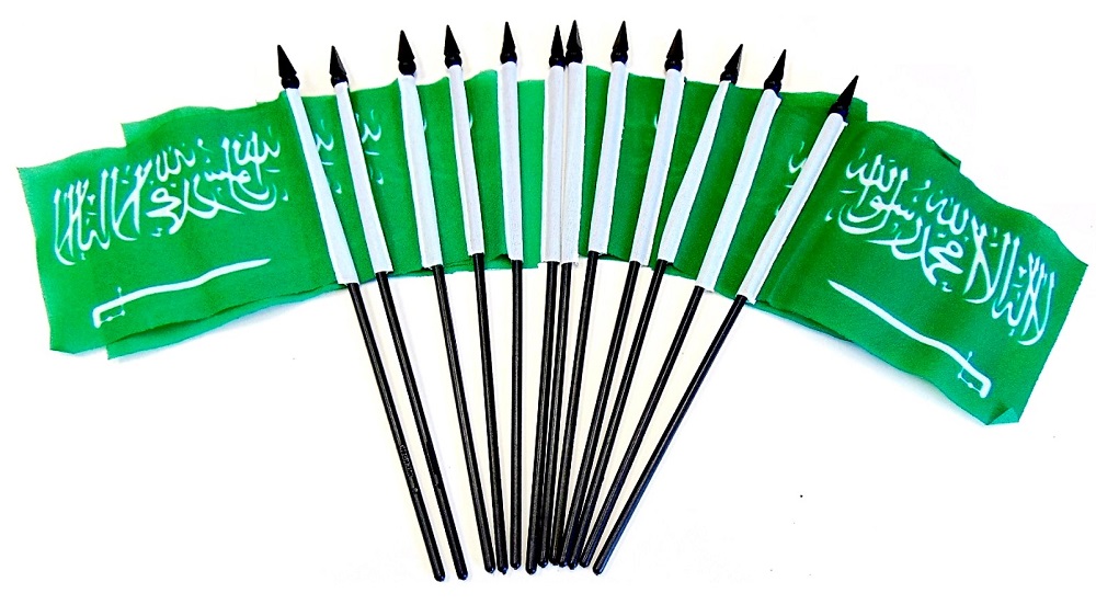 Saudi Arabia cheap small mini 4"x6" little stick flags, Saudi Arabian ...