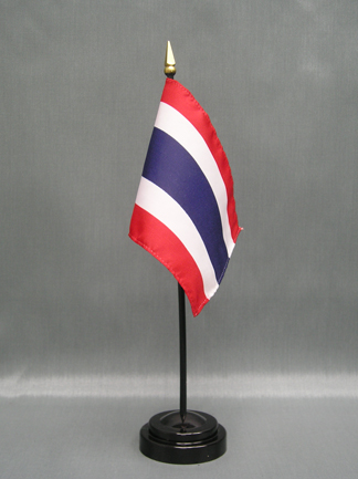Thailand small little mini 4"x 6" stick flags, Thai 4x6 miniature desk ...
