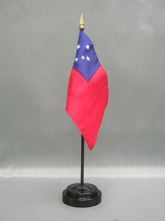 Western Samoa small little mini 4"x 6" stick flags, Western Samoan 4x6 ...