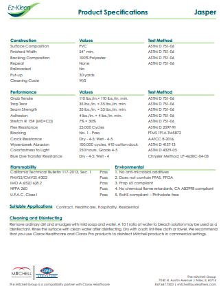 Ez-Kleen™ Jasper Vinyl Fabric