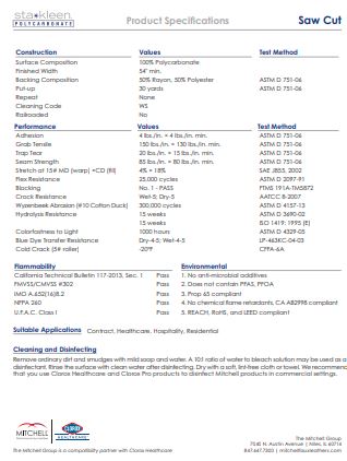 Sta-Kleen® Saw Cut Vinyl Fabric