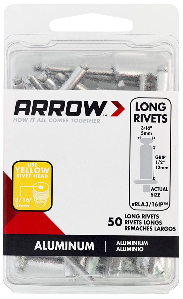 Arrow Fastener RLA3/16IP 3/16" x 1/2" Long Aluminum Rivet 50 per Package