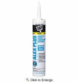Dap 18101 ALEX PLUS Acrylic Latex Caulk Plus Silicone - White 10.1-oz ...