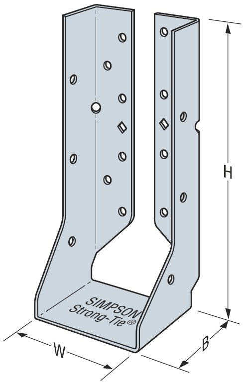 Simpson Strong Tie HUCQ612-SDS 6x12 Heavy Duty Joist Hanger Concealed/Reverse Flange w/SDS Screws