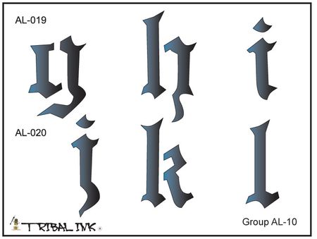 Old English Alphabet Tattoos