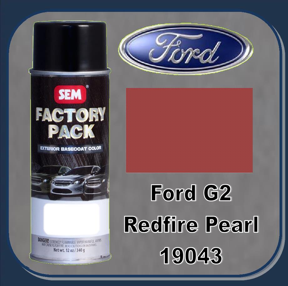 SEM-19043 SEM Factory Pack Basecoat Ford Paint Code G2 "REDFIRE PEARL ...