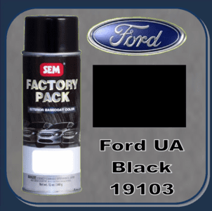 SEM-19103 SEM Factory Pack Basecoat Ford Paint Code UA "BLACK" 16oz Aerosol