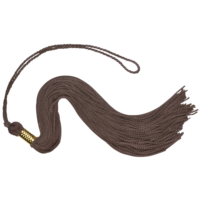 Brown graduation tassel
