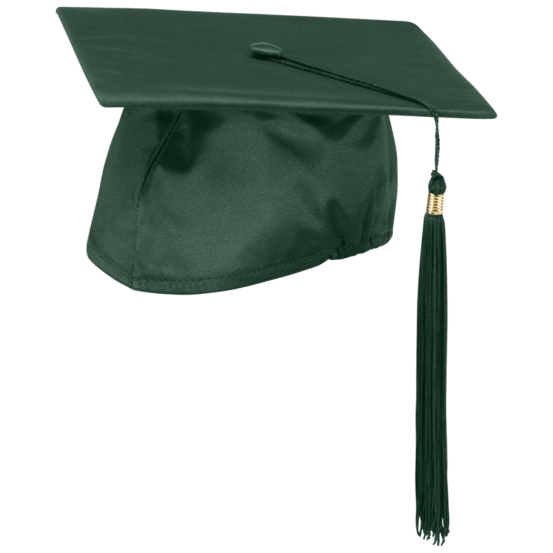Hunter-Green Cap and Tassel Shiny Satin Finish