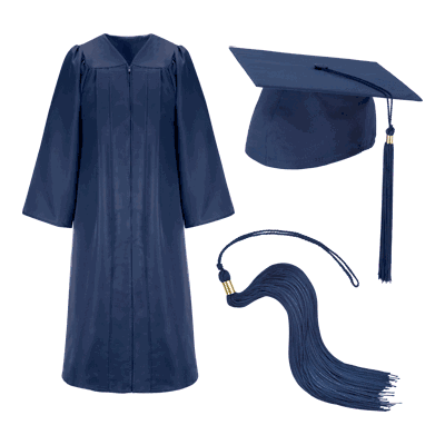Graduation Cap And Gown Blue