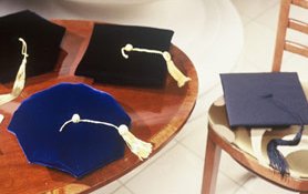 "Tams" Academic Velvet in black and PhD Blue