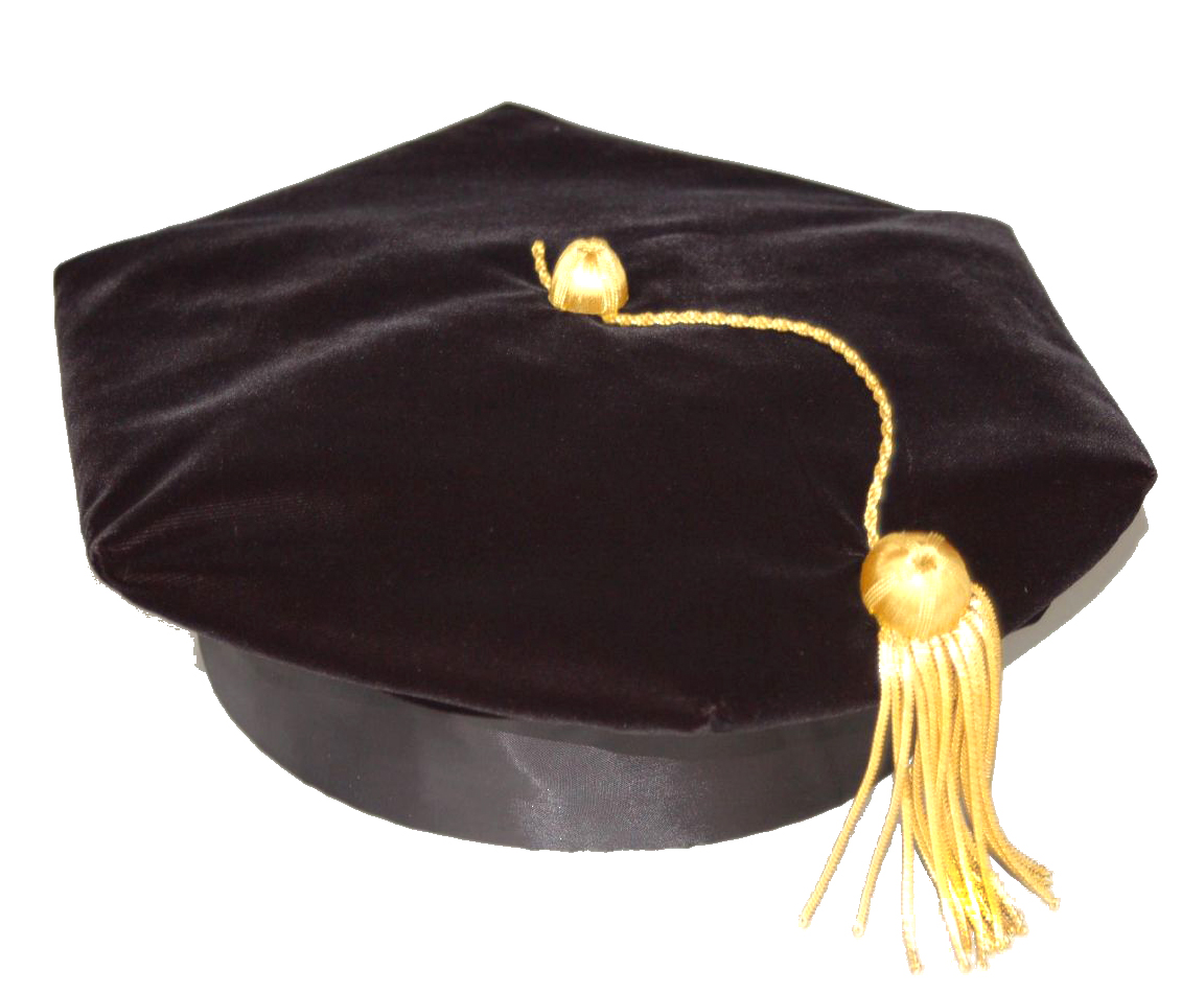 The "VIP " Master Premium Cap and Gown" Optional Velvet Tam