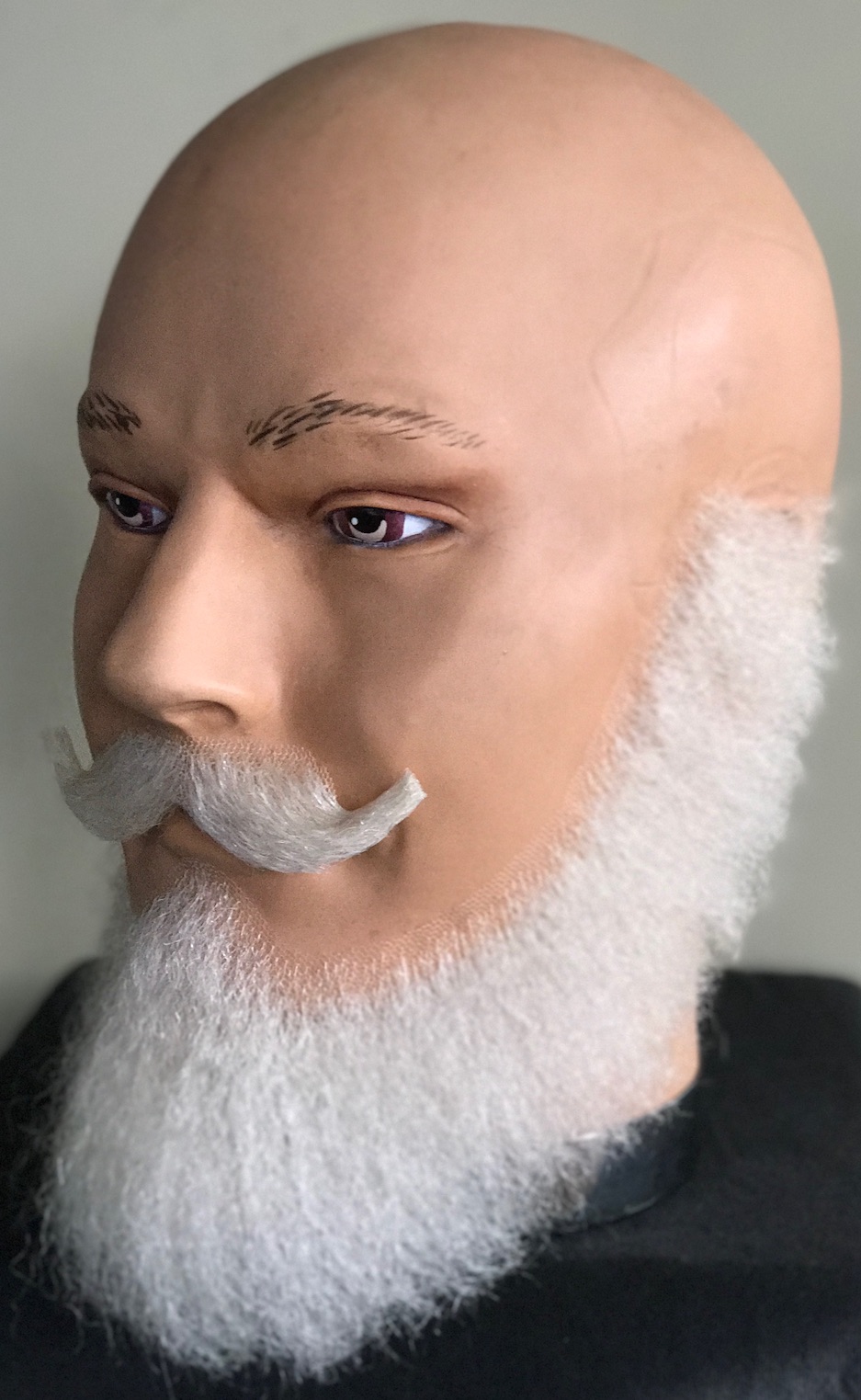 White Full Victorian Beard Set - Glue On