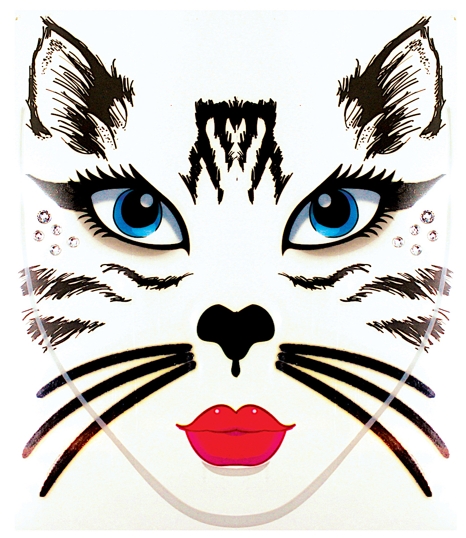 Facial Stickers - Cat Face Decal - BODY ART STICKERSFACIAL DECALS