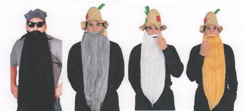 Elastic Band Beard Set - 25" Mohair Beard - FAKE BEARDS MUSTACHES BEARD ...