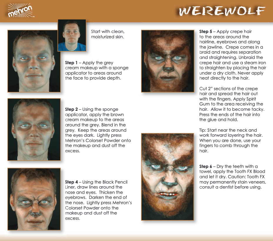 Cream Makeup Kit - Werewolf / Wolf Kit - MAKEUP KITS CHARACTER MAKEUP KITS