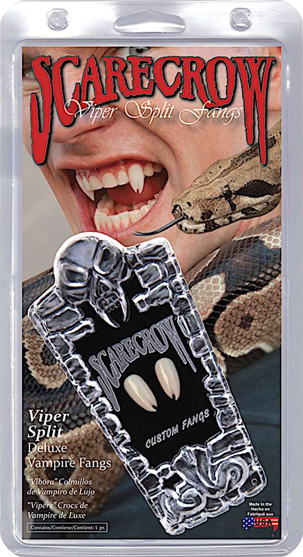 Fake Fangs - Viper Split Fangs - PROSTHETIC TEETH FAKE FANGS FINGERNAILS