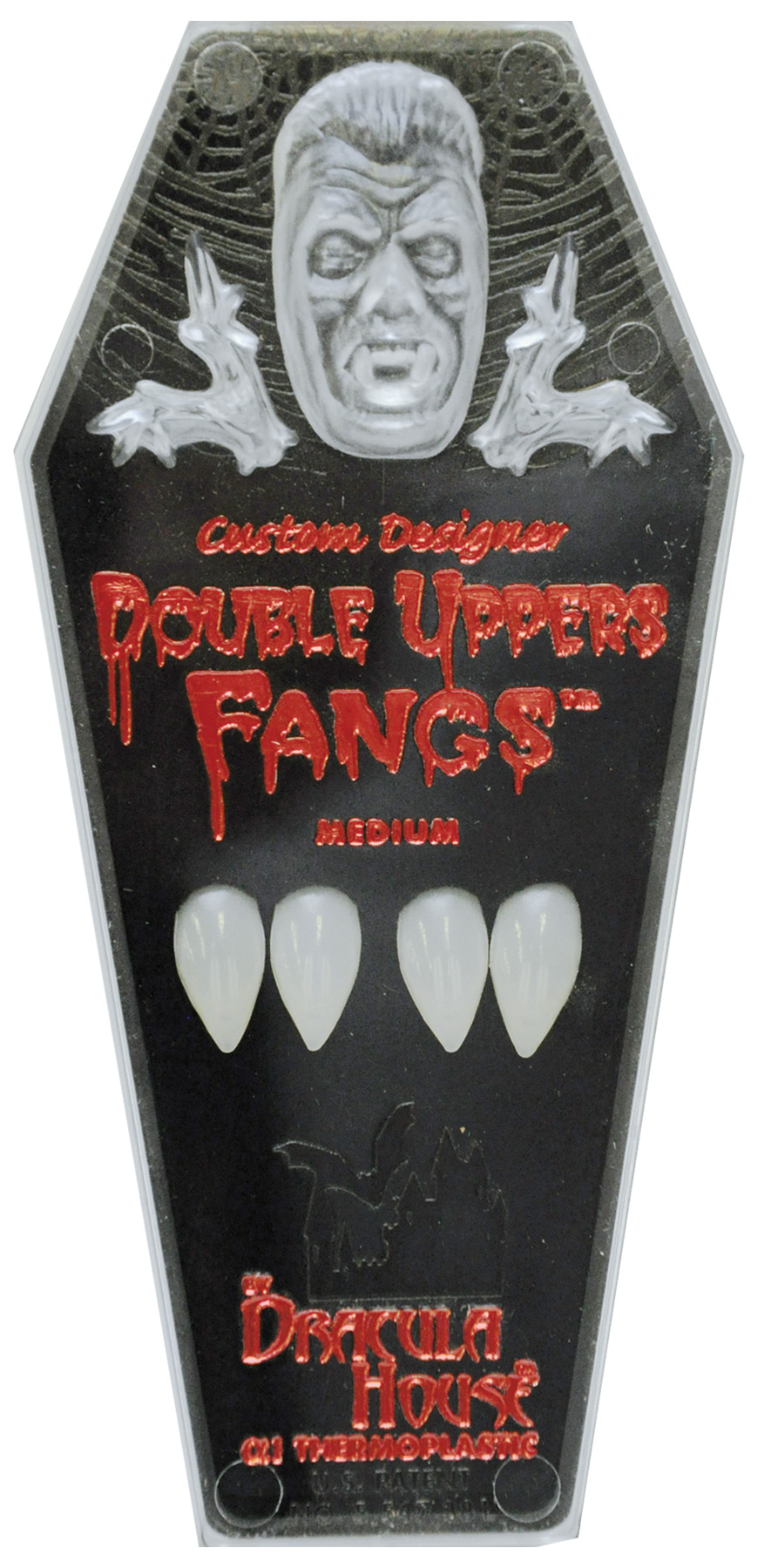 Fake Fangs - Double Upper Fangs - PROSTHETIC TEETH FAKE FANGS FINGERNAILS