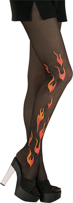 Flame Print Tights - UNDER GARMENTSSTOCKINGS, PANTYHOSETIGHTS, LEGGINGS