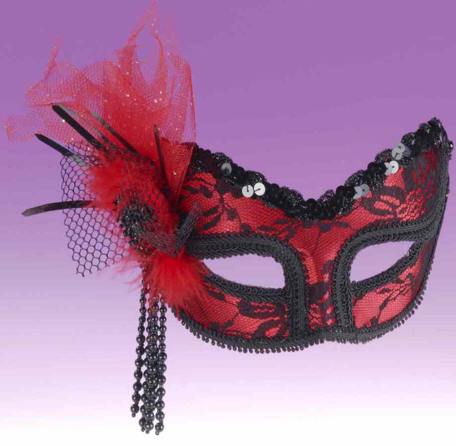 Red Lace Masquerade Masks