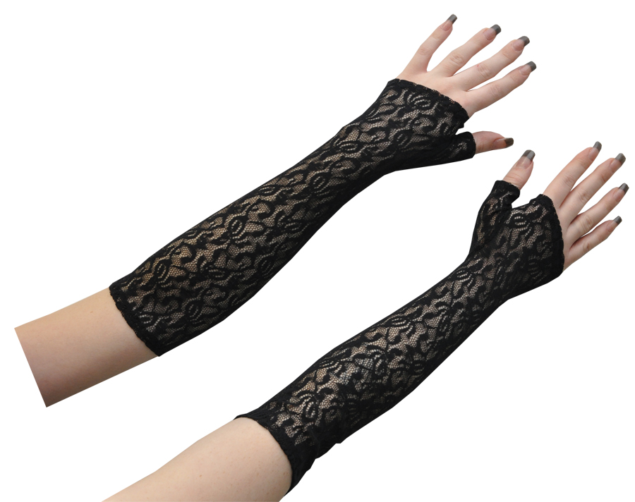 Fingerless Lace Gloves Elbow Length GLOVES AND HANDBAGS