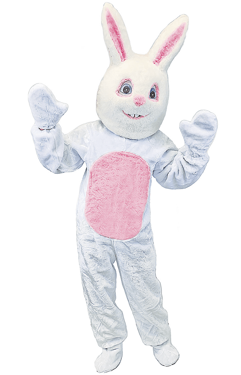 White Easter Bunny Mascot - EASTER COSTUMES ACCESSORIES