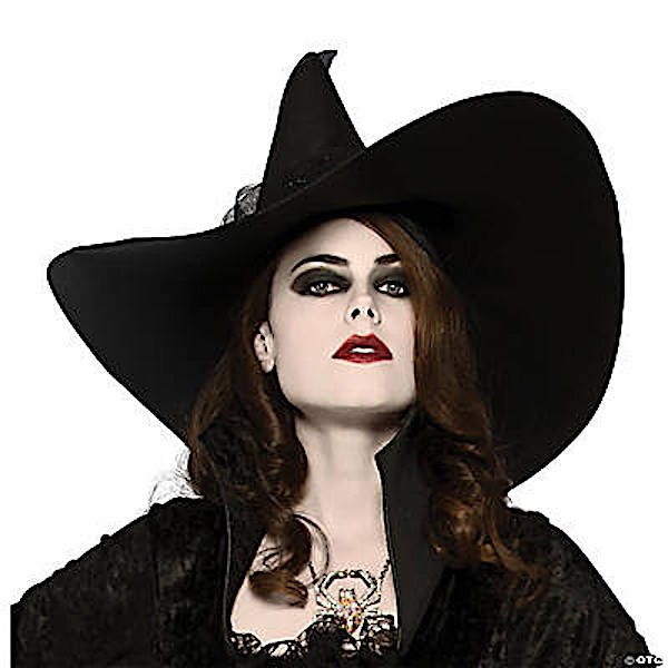 Witches Hat - Wide Brim Witch Hat - WITCH COSTUMES SORCERESS COSTUMES