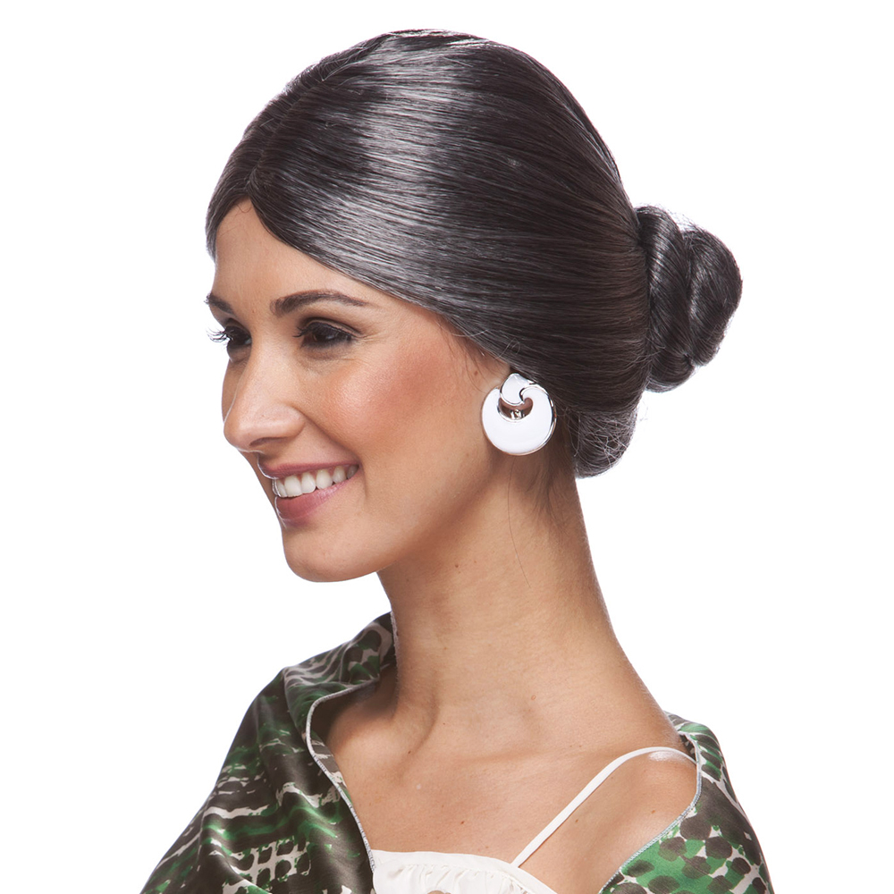 Womens Costume Wig Granny Bun Wig Theatrical Wigs Womens