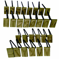 Concrete stamps for marking letters, numbers, date marks, logos