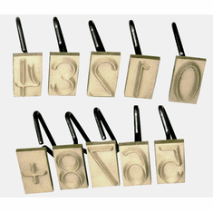 Concrete stamps for marking letters, numbers, date marks, logos