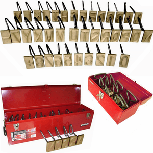 Concrete stamps for marking letters, numbers, date marks, logos