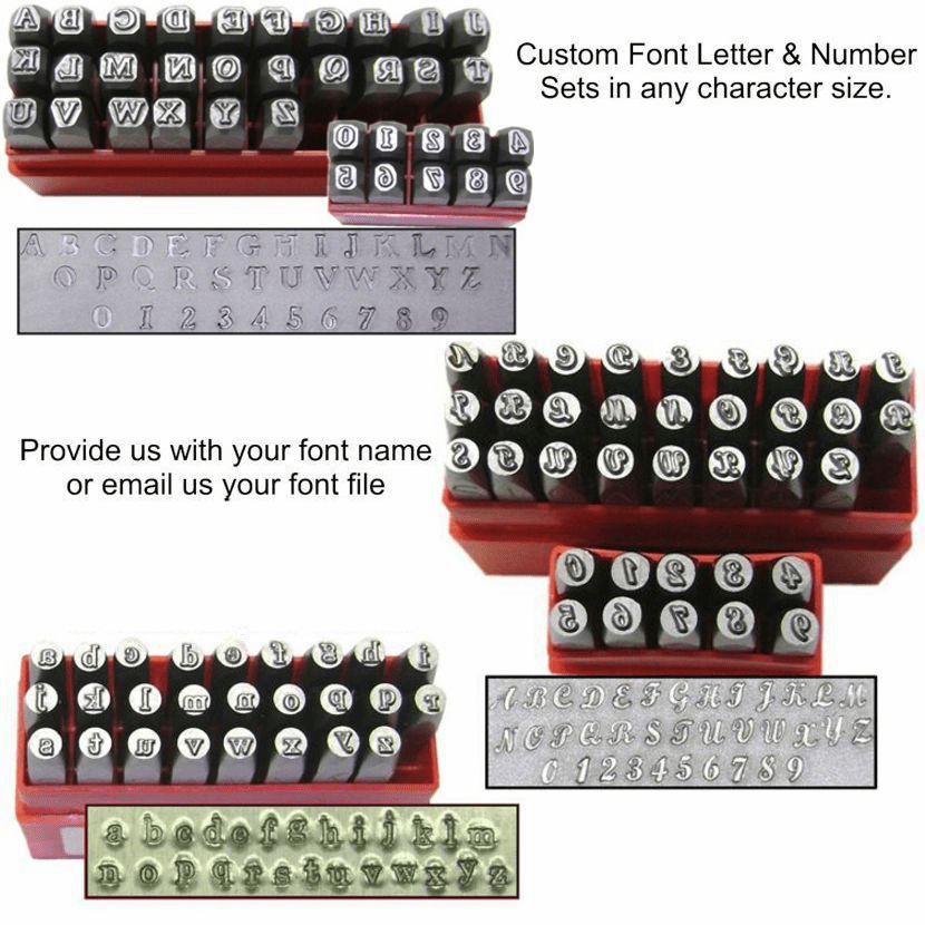 Custom engraved steel stamps