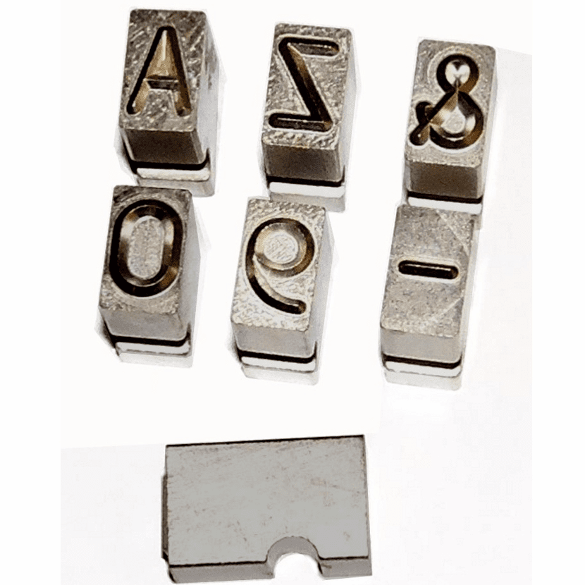 Steel type and type holders for stamping and marking