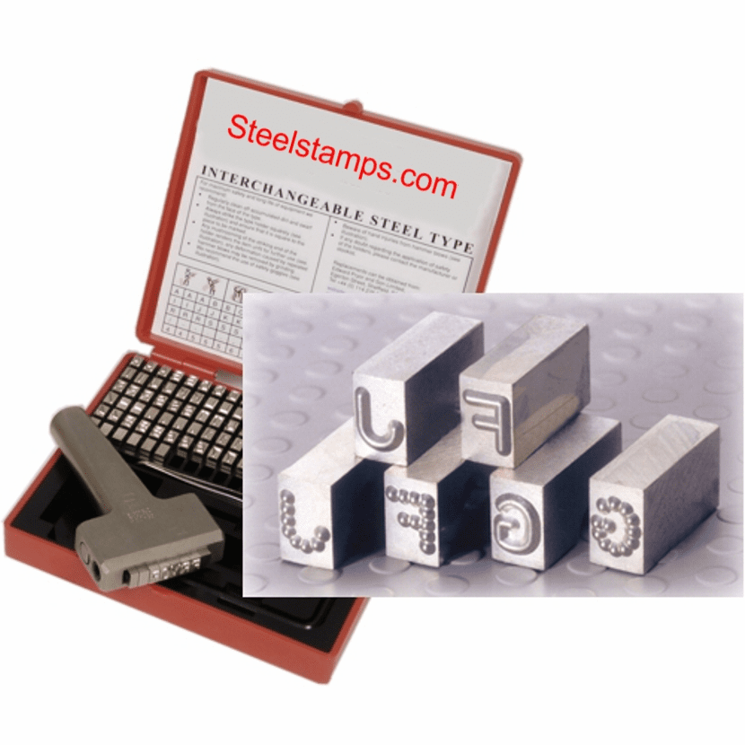 Steel type and type holders for stamping and marking