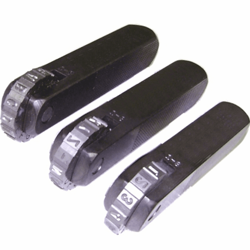 Rotary hand stamps with letters or numbers