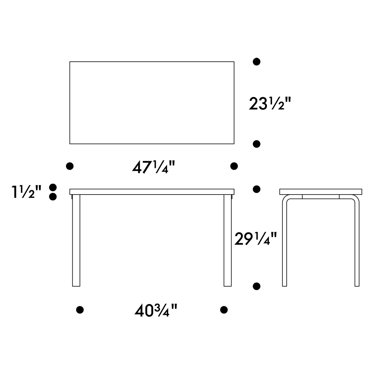 Artek Alvar Aalto Table 80A Lacquered - Artek Alvar Aalto Dining ...