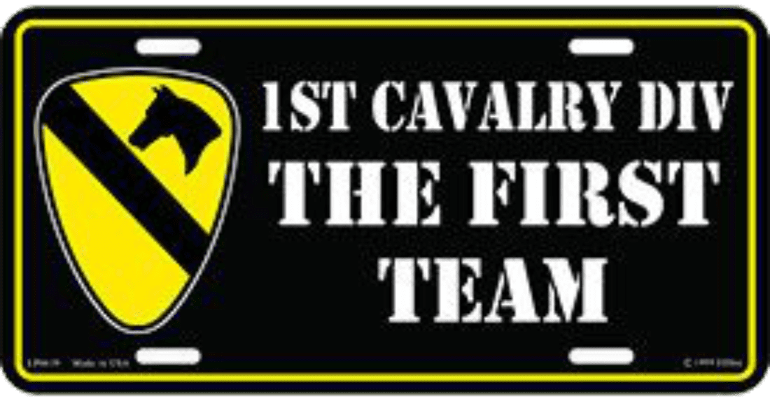 1st Cavalry Division Custom License Plate