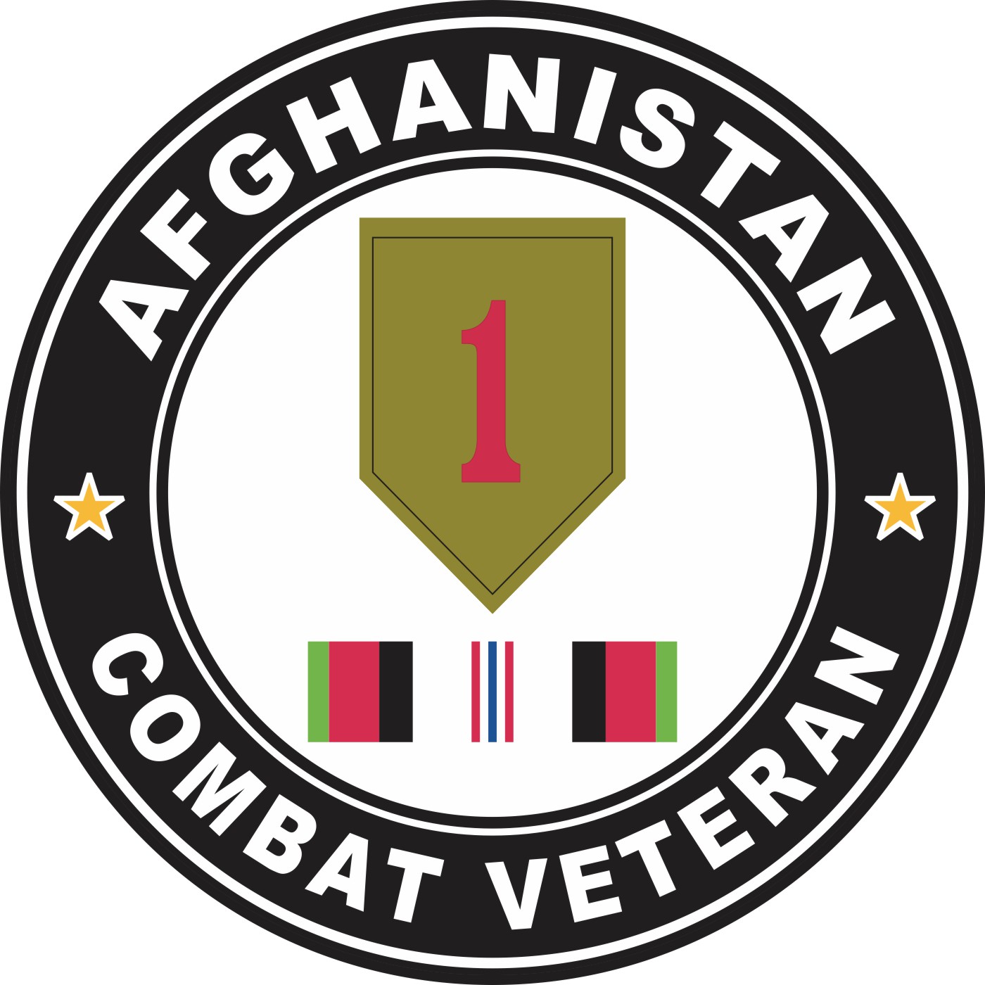 1st Infantry Division Afghanistan Combat Veteran Decal