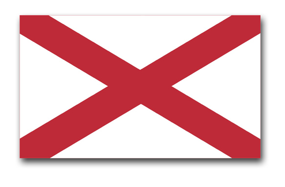 Alabama State Flag Vinyl Transfer Decal