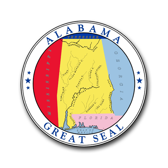 Alabama State Seal Vinyl Transfer Decal