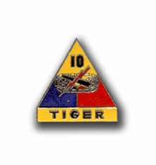 Army 10th Armored Division Tiger Military Pin