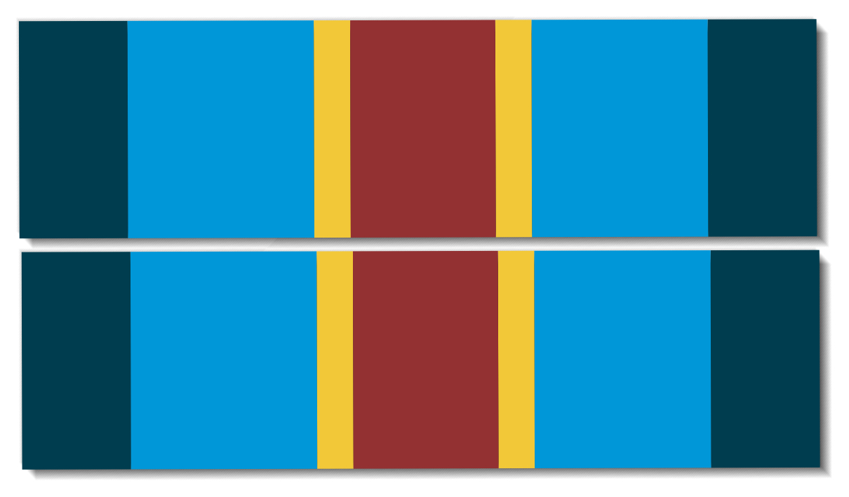 Army Overseas Service Ribbon 3.8" Vinyl Transfer Decal