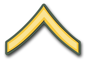 Army Private Rank Vinyl Transfer Decal