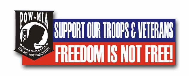 "Freedom Is Not Free" Vinyl Transfer Bumper Sticker