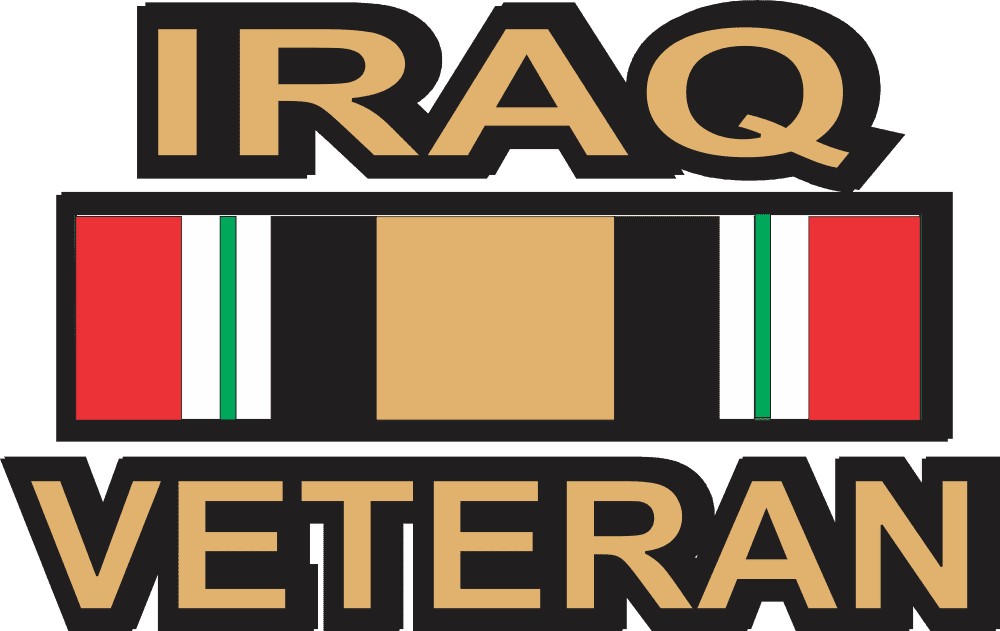 Iraq Veteran with Ribbon 8" Die-Cut Vinyl Decal Sticker