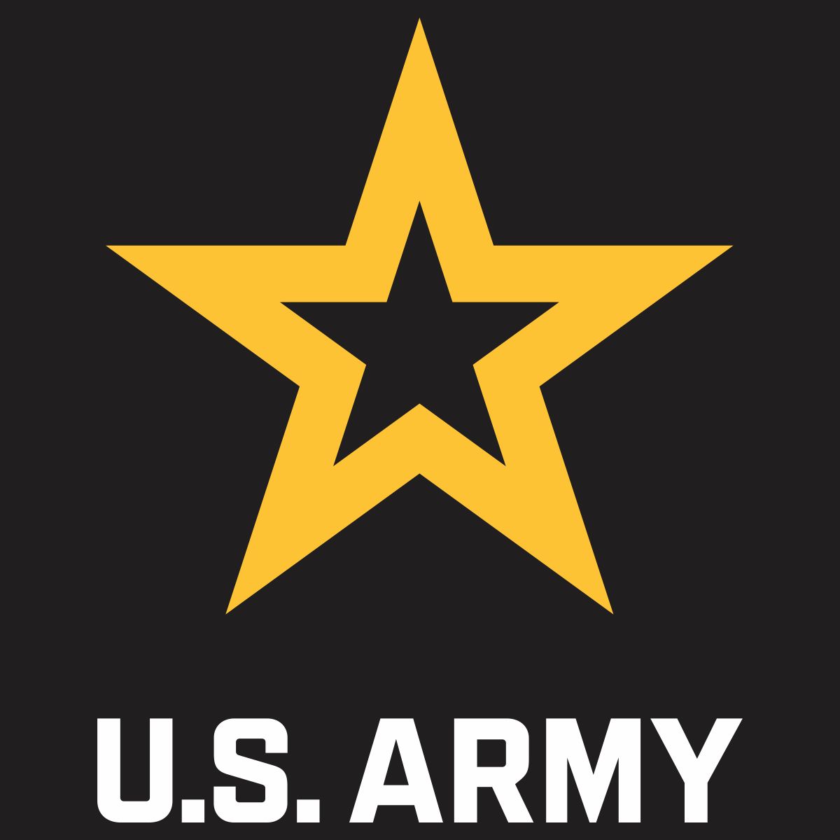 Army Star Logo with Black Background Vinyl Transfer Decal