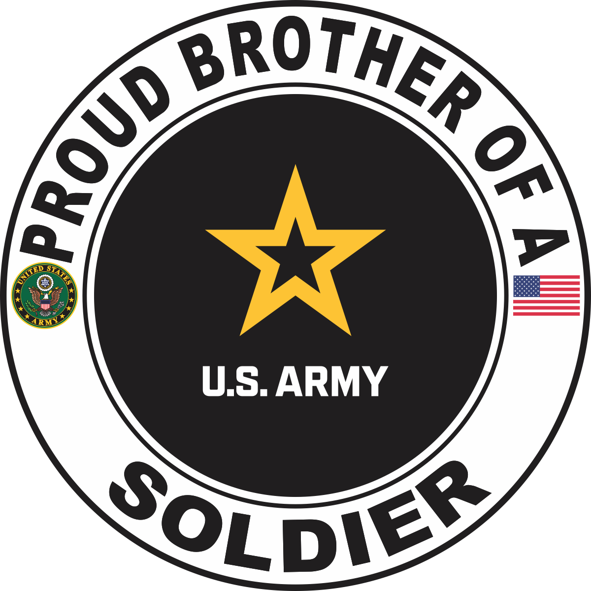 Proud Brother of a Soldier U.S. Army Round Decal