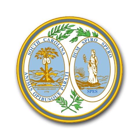 South Carolina State Seal Vinyl Transfer Decal