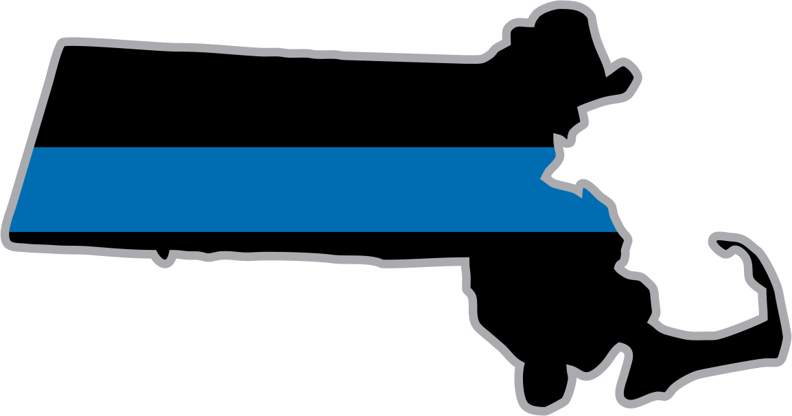 Thin Blue Line Massachusetts State Decal