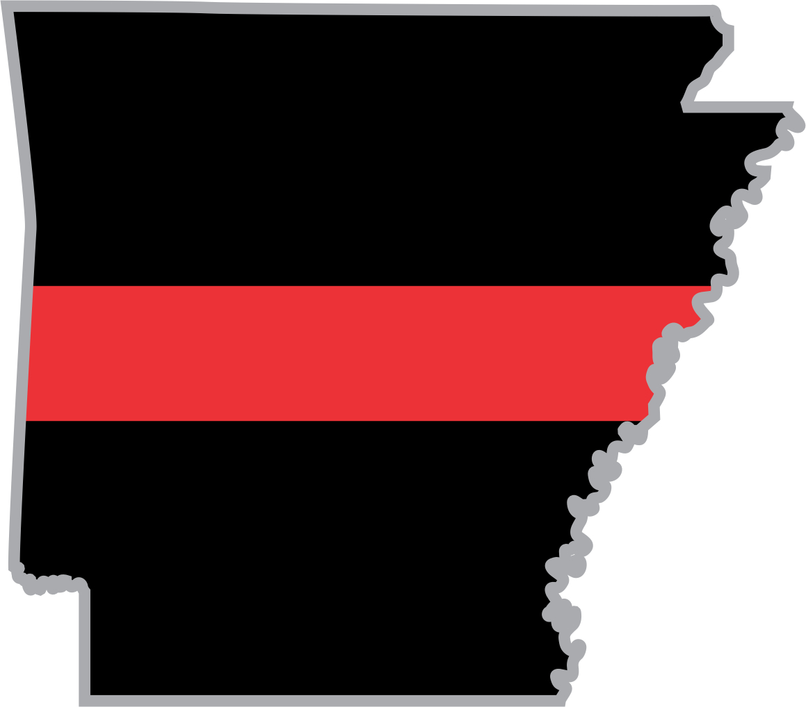 Thin Red Line Arkansas Firefighter Decal